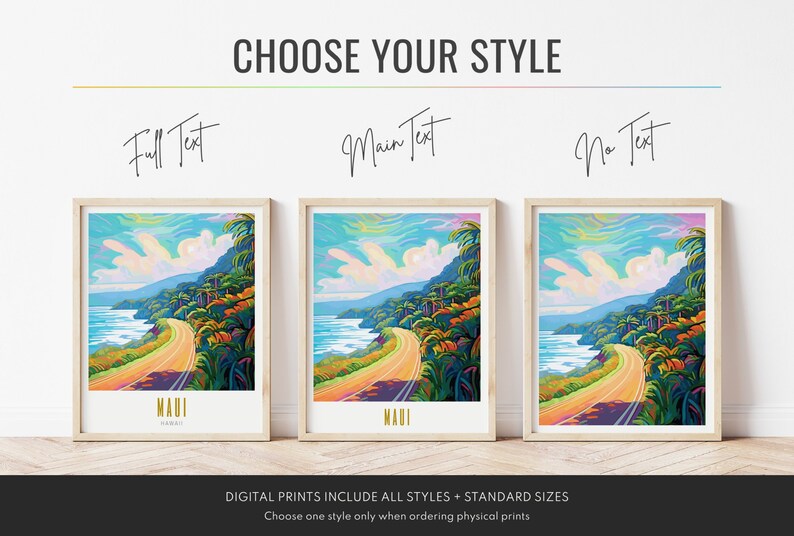 Maui Art Print Lahaina Strong Maui Print Road to Hana Maui Travel ...