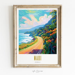 Maui Art Print Lahaina Strong Maui Print Road to Hana Maui Travel ...