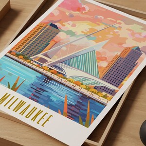 Milwaukee Poster Retro Travel Poster Art Milwaukee Wisconsin Print ...