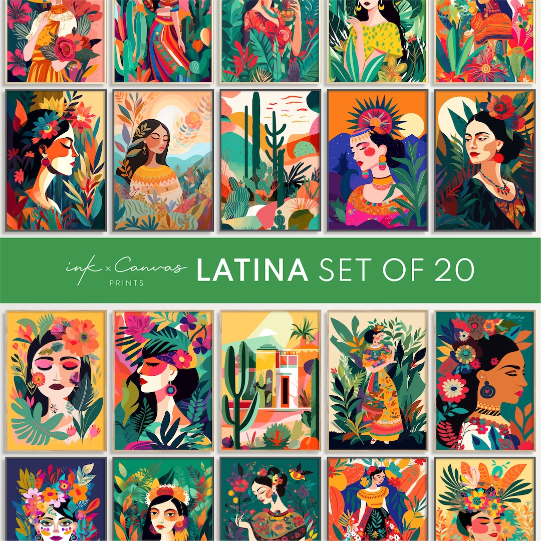Maximal Decor Latina Art Gallery Set of 20 Digital Prints Maximalist ...