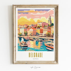 Belgrade Serbia Wall Art Belgrade Travel Poster Retro Serbian Art ...