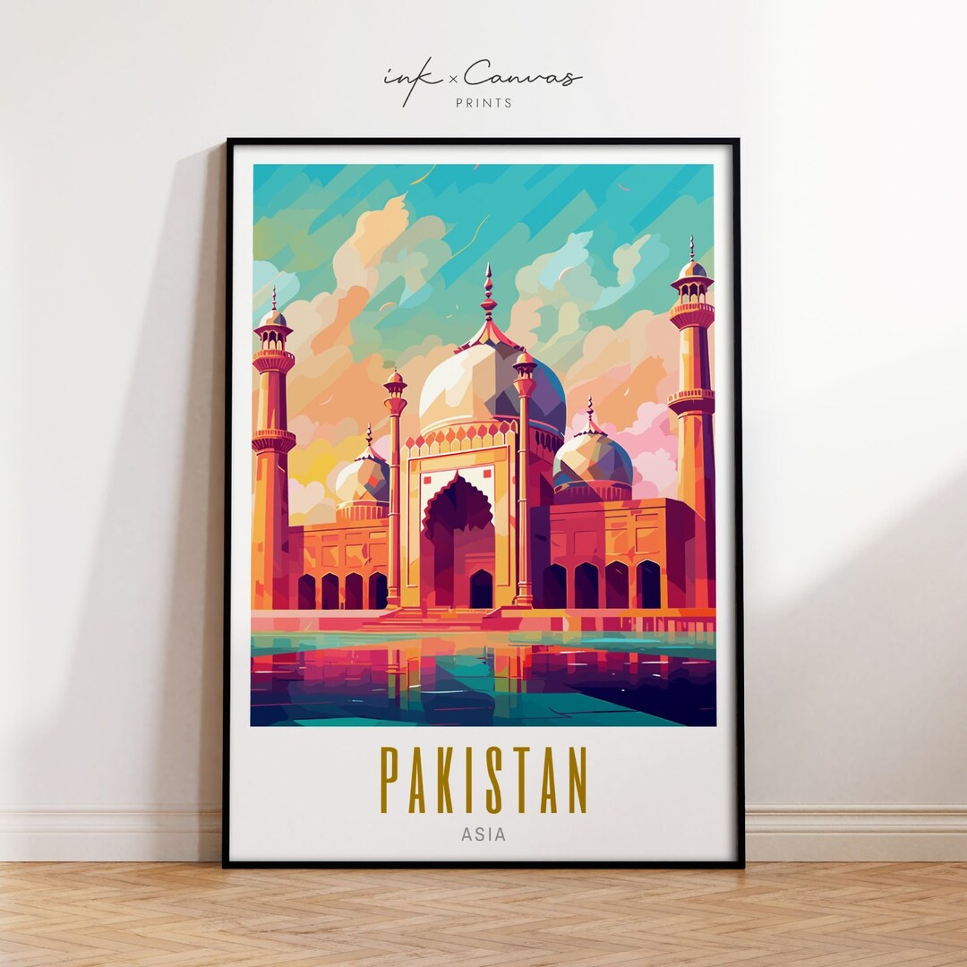 Badshahi Mosque Print Pakistan Wall Art Pakistani Art South - Etsy