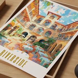 Riverside California Travel Poster Mission Inn Hotel Riverside Art ...