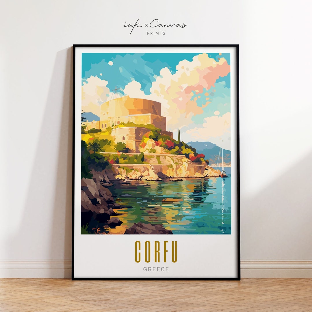 Corfu Greece Poster Old Fortress of Corfu Poster Europe Prints ...