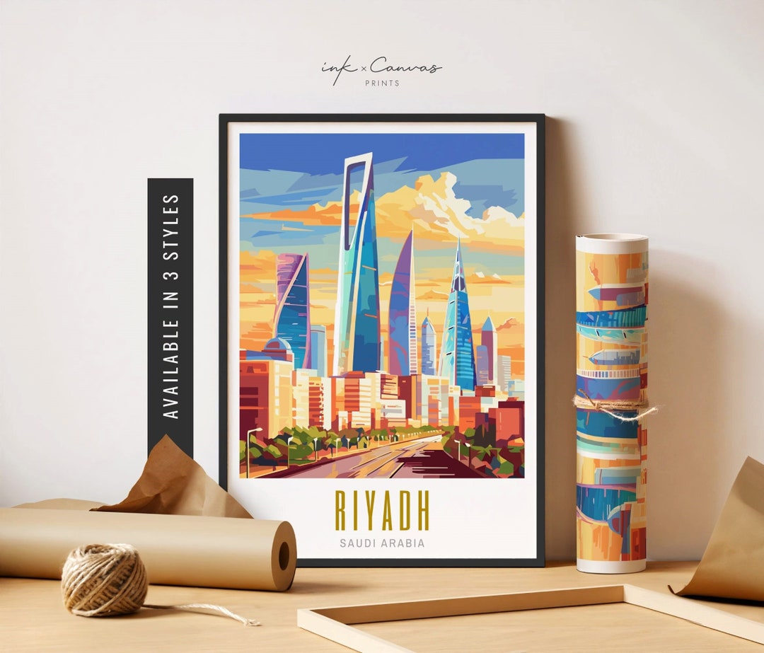 Riyadh Saudi Arabia Print Riyadh Travel Poster Riyadh Skyline Wall Art ...