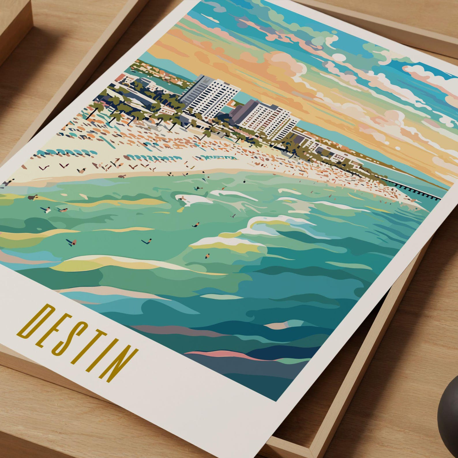 Destin Florida Print Travel Souvenir Art Destin FL Poster Beach Decor ...