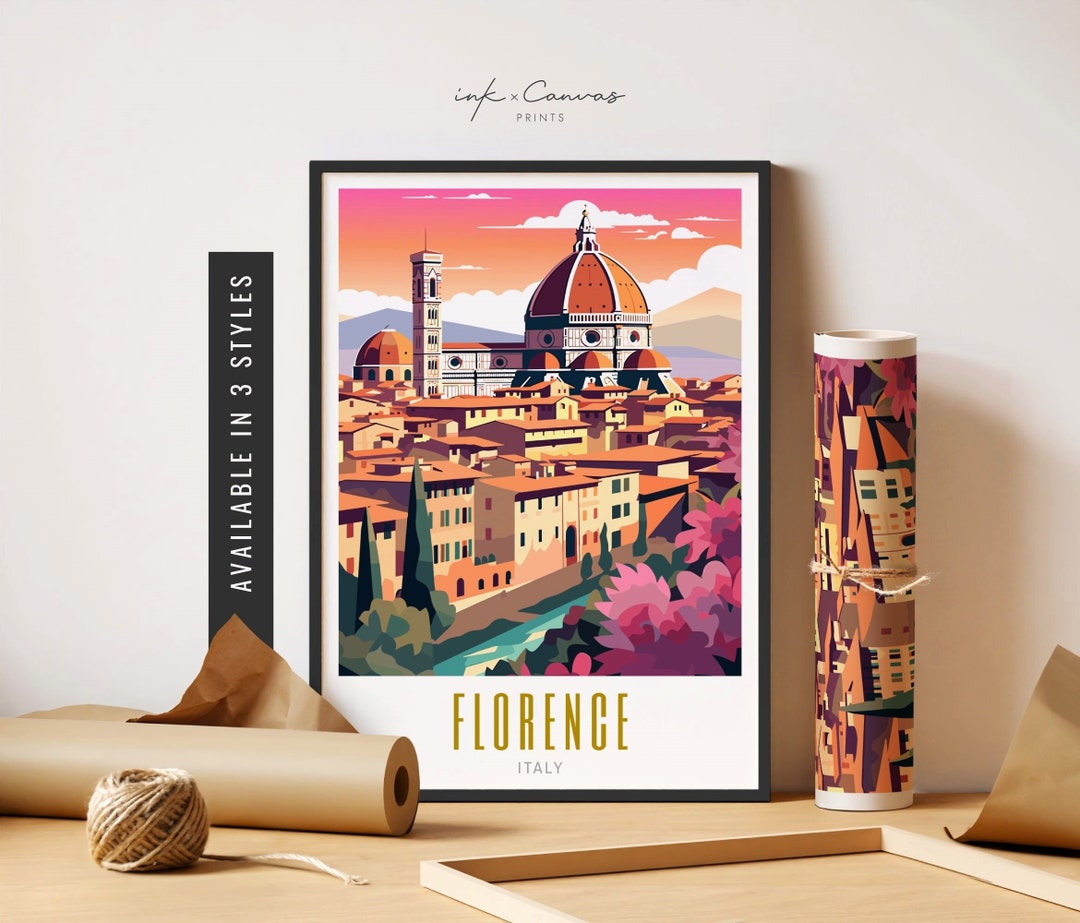 Florence Italy Print Duomo Florence Poster Retro City Wall Art Italy ...