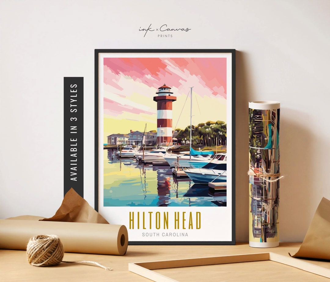 Hilton Head Island Art Print Hilton Head Poster Hilton Head Lighthouse ...
