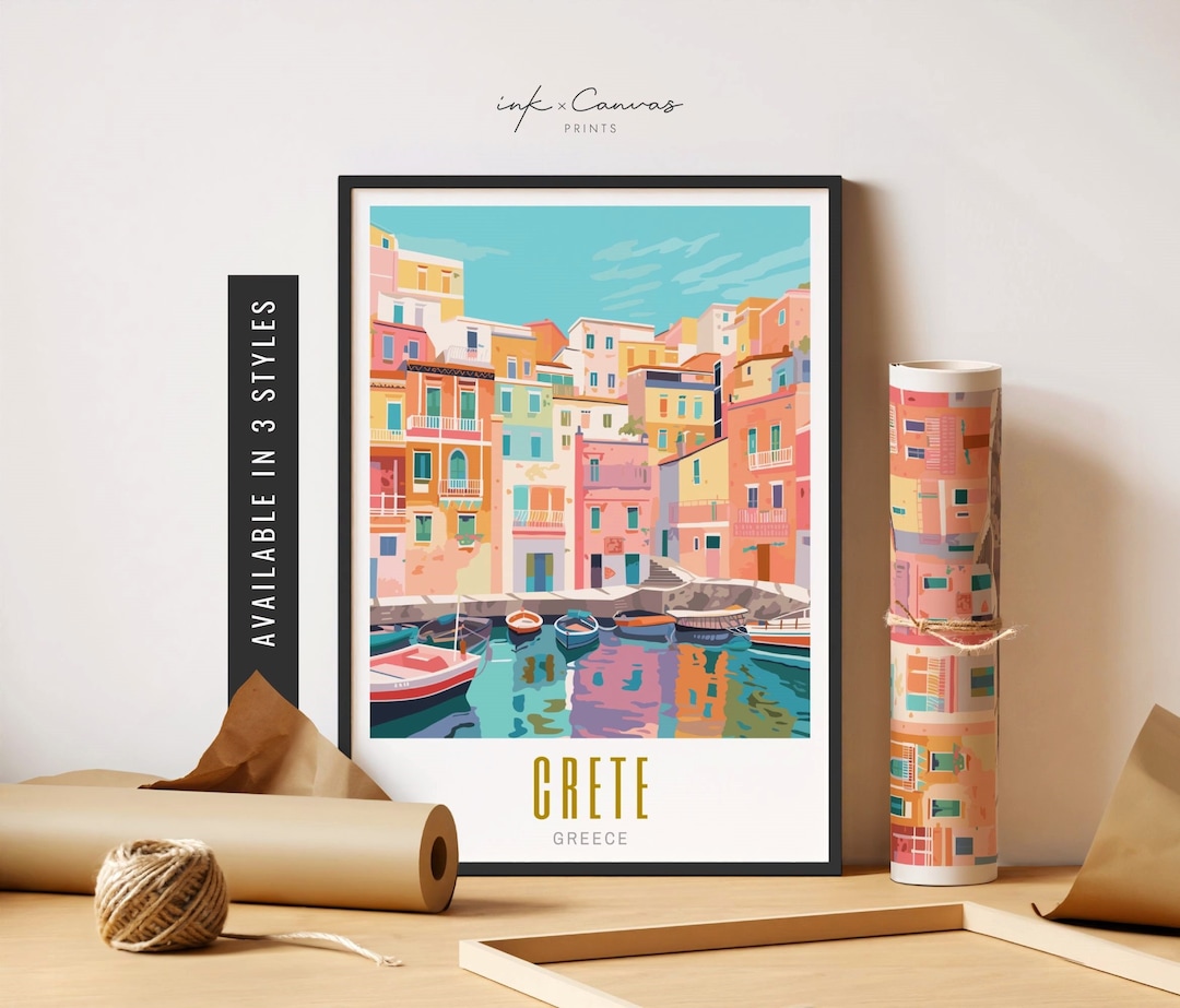 Crete Greece Poster Crete Art Print Crete Travel Poster Crete Greece ...