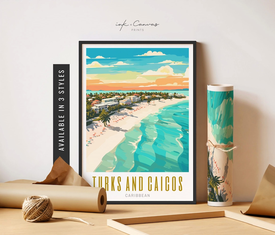 Turks and Caicos Art Caribbean Travel Poster Turks and Caicos Poster ...