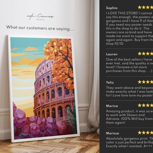 Colosseum Rome Travel Poster Rome Italy Print Ancient Rome Poster Retro ...