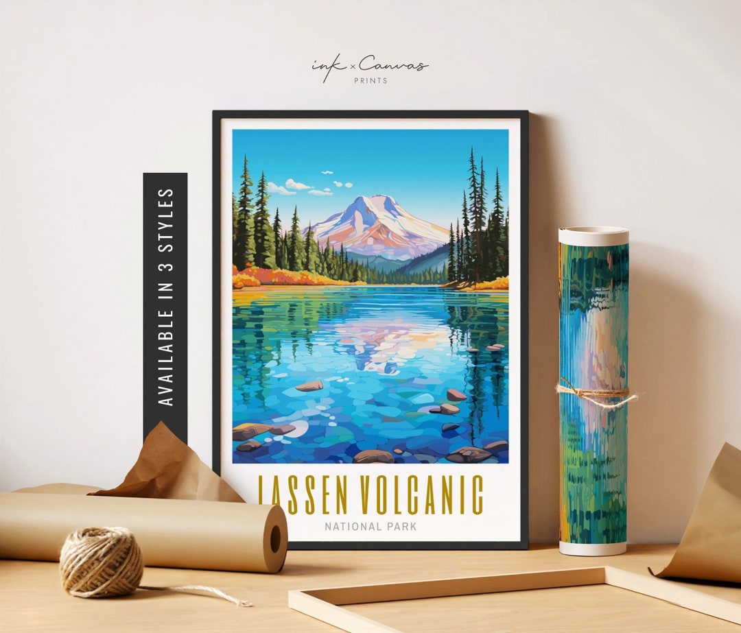 Lassen Volcanic National Park Poster Mount Lassen Park US National Park ...