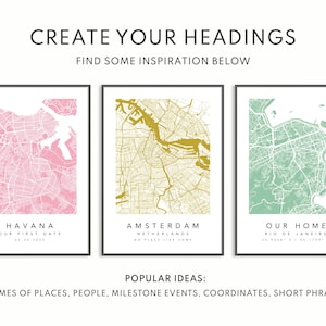 Personalized Map Print Custom Map Wall Art Where We First Met Map ...