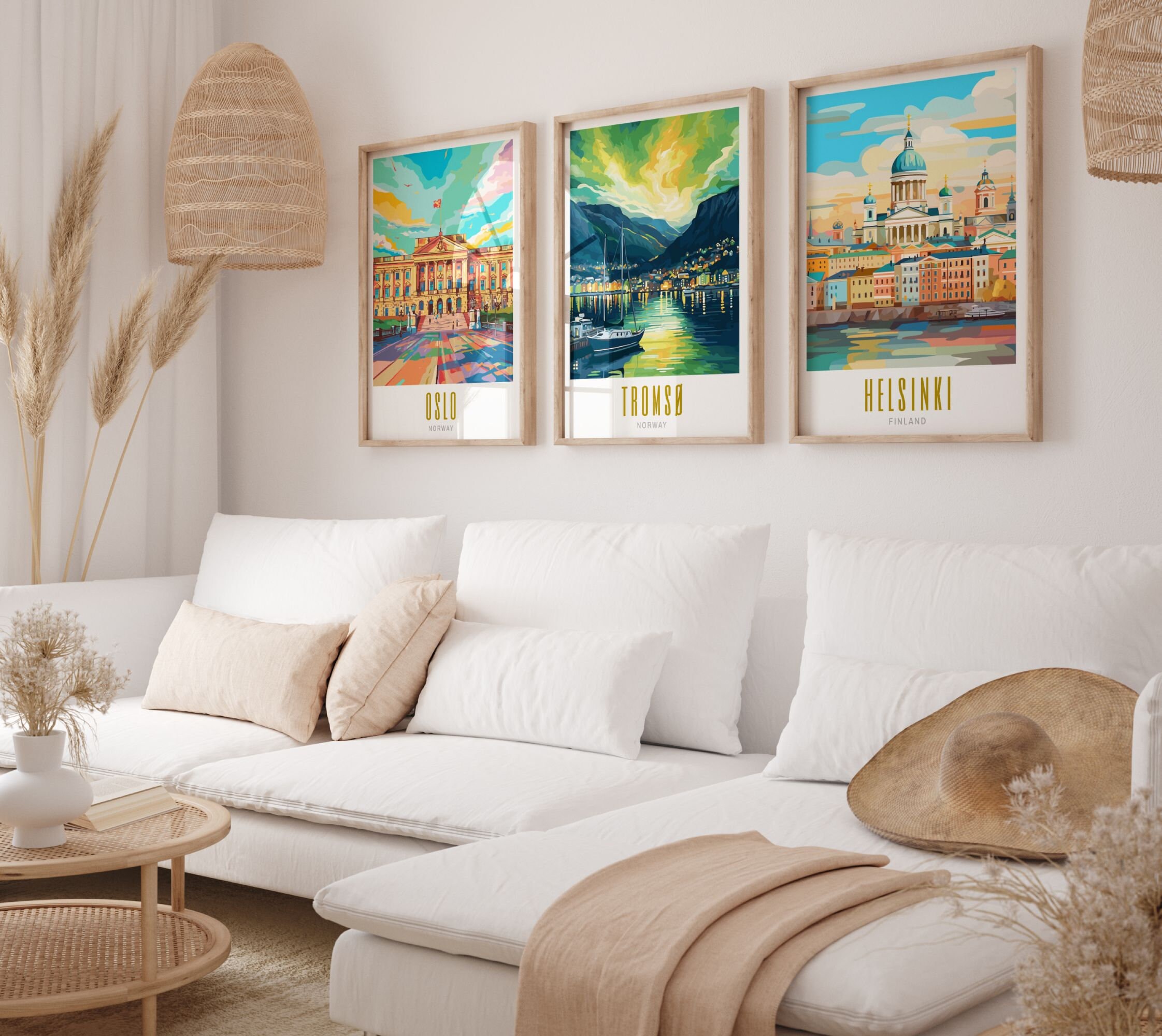 Tromso Poster Norway Northern Lights Wall Art Tromso Norway Art Print ...