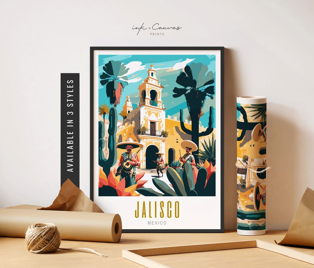 Jalisco Travel Poster Jalisco Mexico Art Print Jalisco Mariachi Poster ...