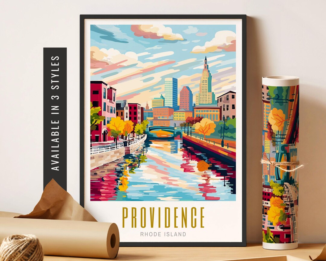 Providence Rhode Island Art Print Travel City Wall Art Providence RI ...