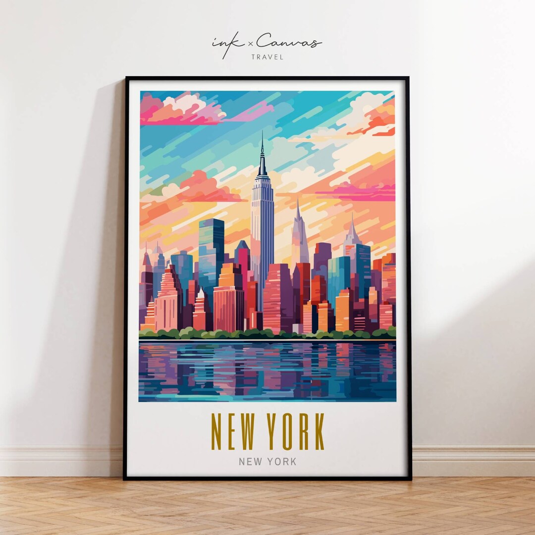 New York Poster NYC Prints Manhattan NY Gifts Maximalist Art Print City ...