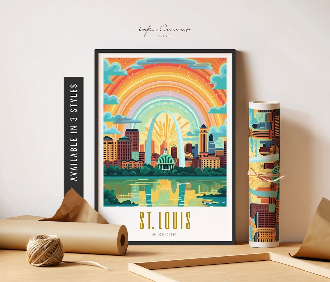 St. Louis Print Gateway Arch St Louis Wall Art US Cities Print STL ...