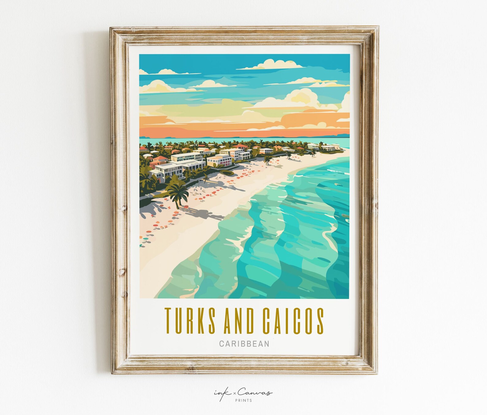 Turks and Caicos Art Caribbean Travel Poster Turks and Caicos Poster ...
