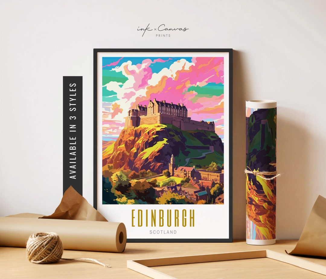 Edinburgh Castle Print Edinburgh Scotland Poster Edinburgh Wall Art ...