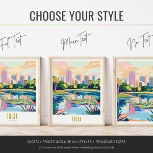 Tulsa Oklahoma Art Print Travel Destination Art Retro City Print Tulsa ...