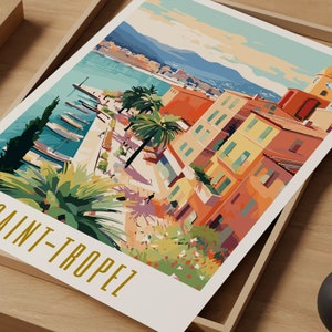 Saint Tropez Print Old Town St. Tropez Wall Art Saint-tropez Poster France Travel Poster French ...