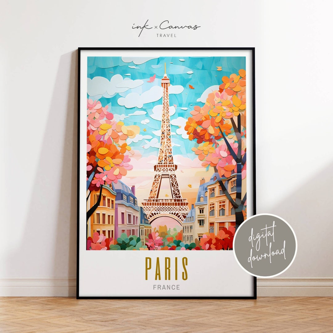 Paris Travel Poster Eiffel Tower Print France Poster Maximal Decor Mid ...
