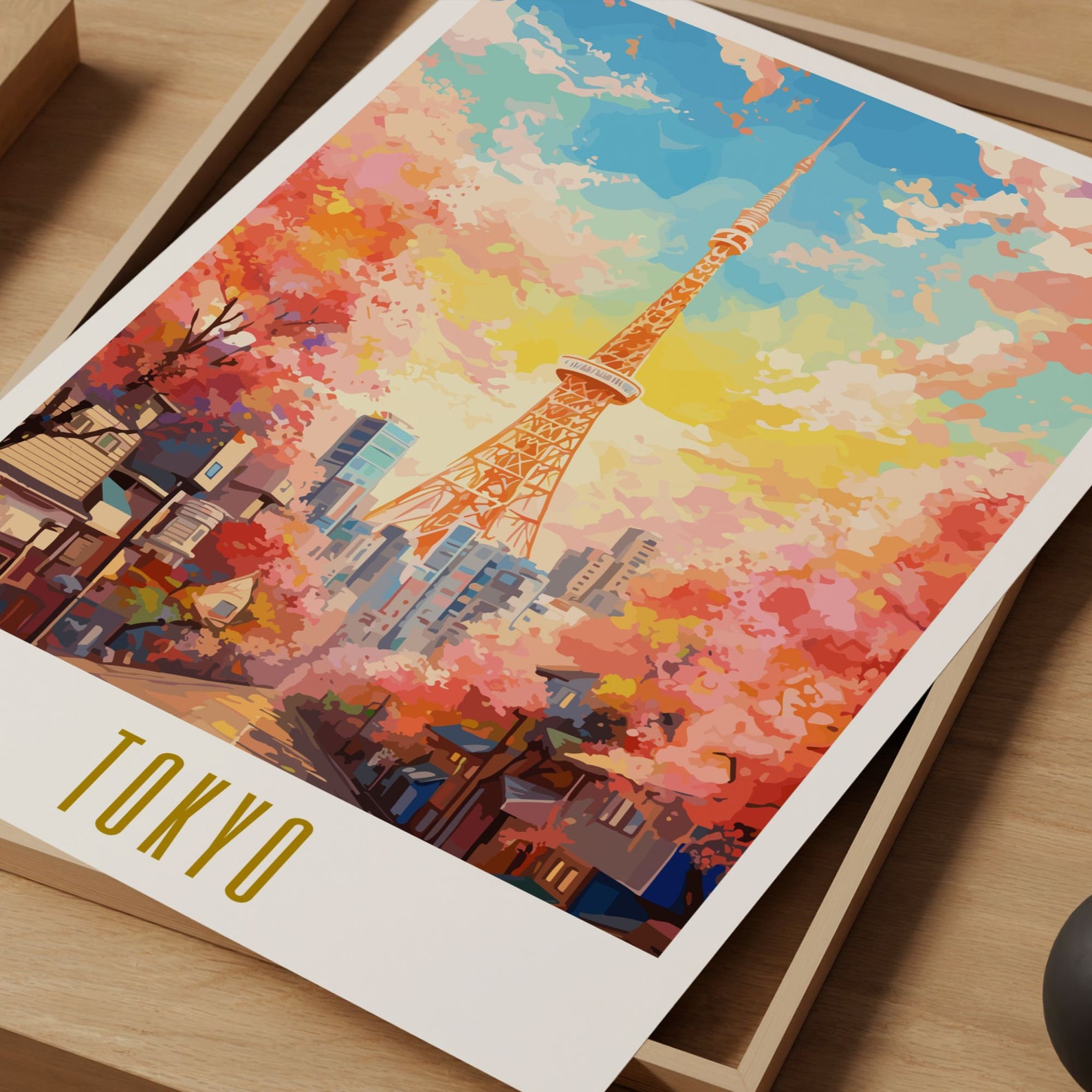 Tokyo Travel Poster Japan Travel Print Tokyo Poster Cherry Blossom Art ...