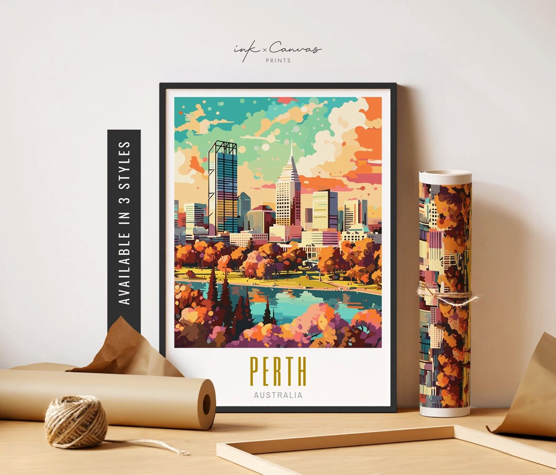 Perth Australia Wall Art Perth Travel Poster Perth Print Australian ...
