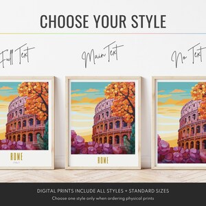 Colosseum Rome Travel Poster Rome Italy Print Ancient Rome Poster Retro ...