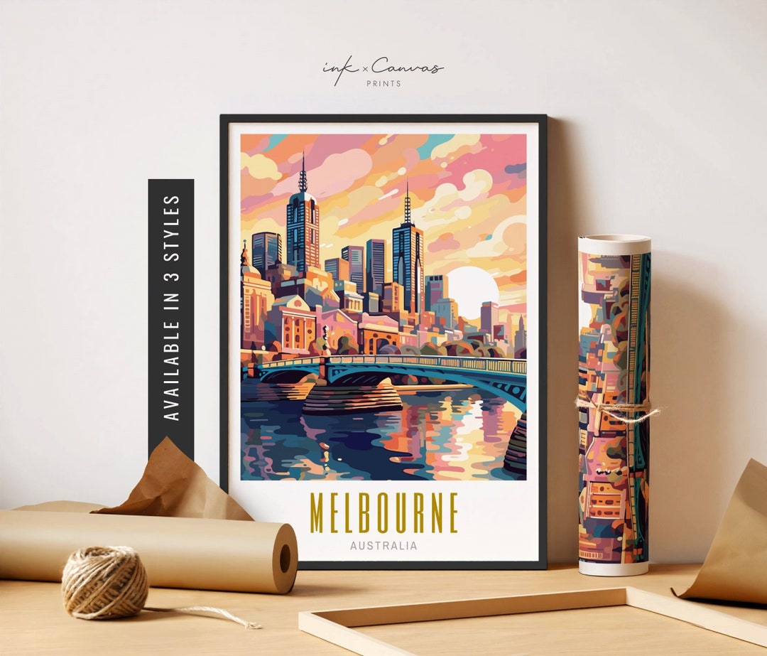 Melbourne Australia Print Melbourne Poster Melbourne Travel Print Retro ...