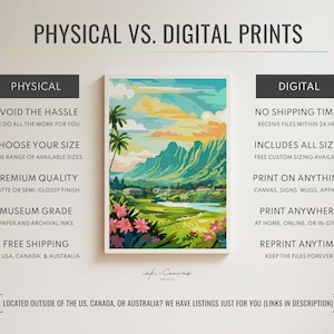 Oahu Hawaii Poster Ko'olau Mountain Range Oahu Wall Art Hawaiian Print ...