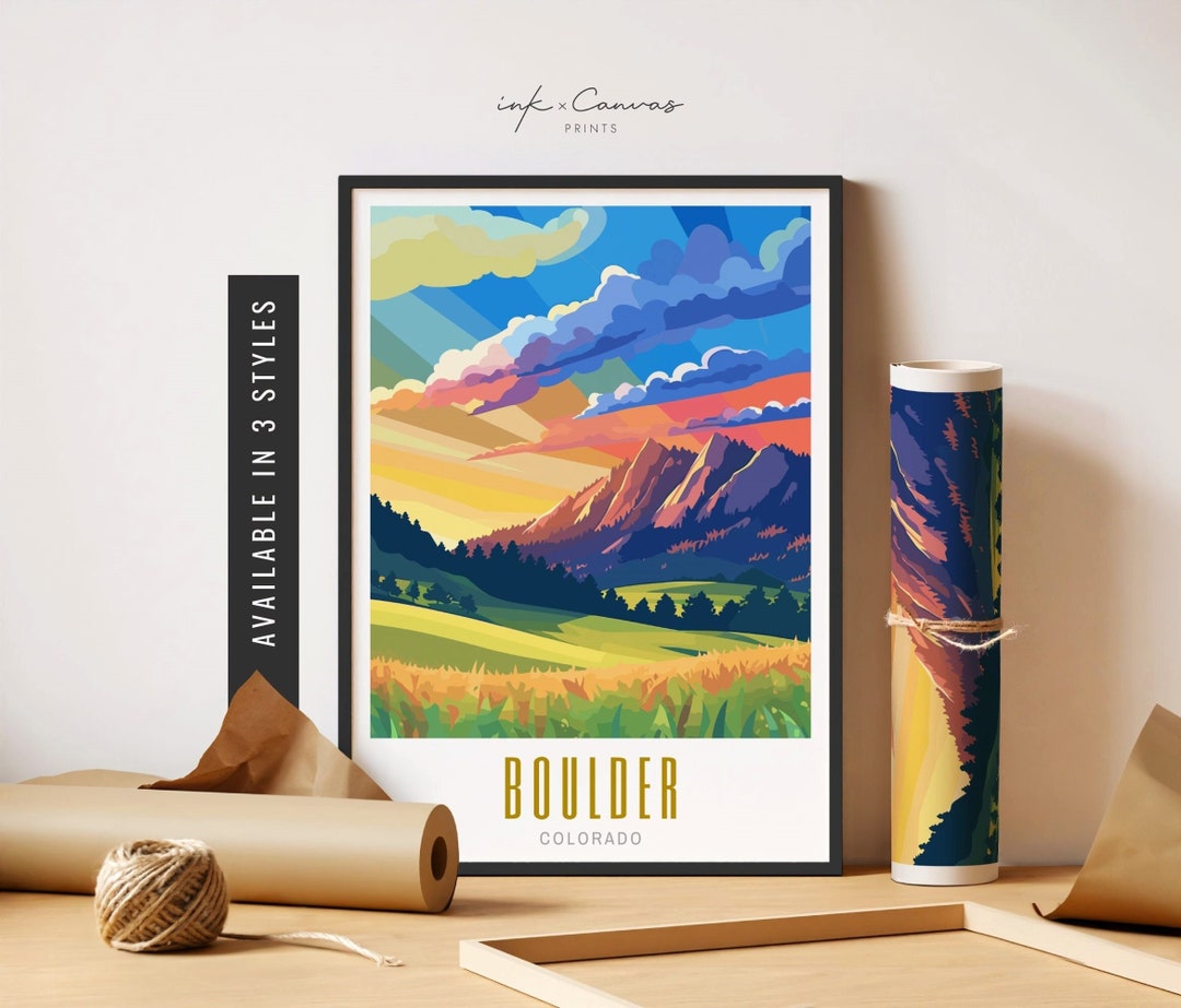 Boulder Flatirons Wall Art Boulder Colorado Poster Boulder CO Print ...
