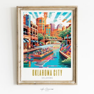 Oklahoma City Art Print Retro Travel Poster Oklahoma City Print OKC ...