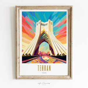 Tehran Wall Art Azadi Tower Tehran Poster Iran Art Tehran Skyline Iran ...