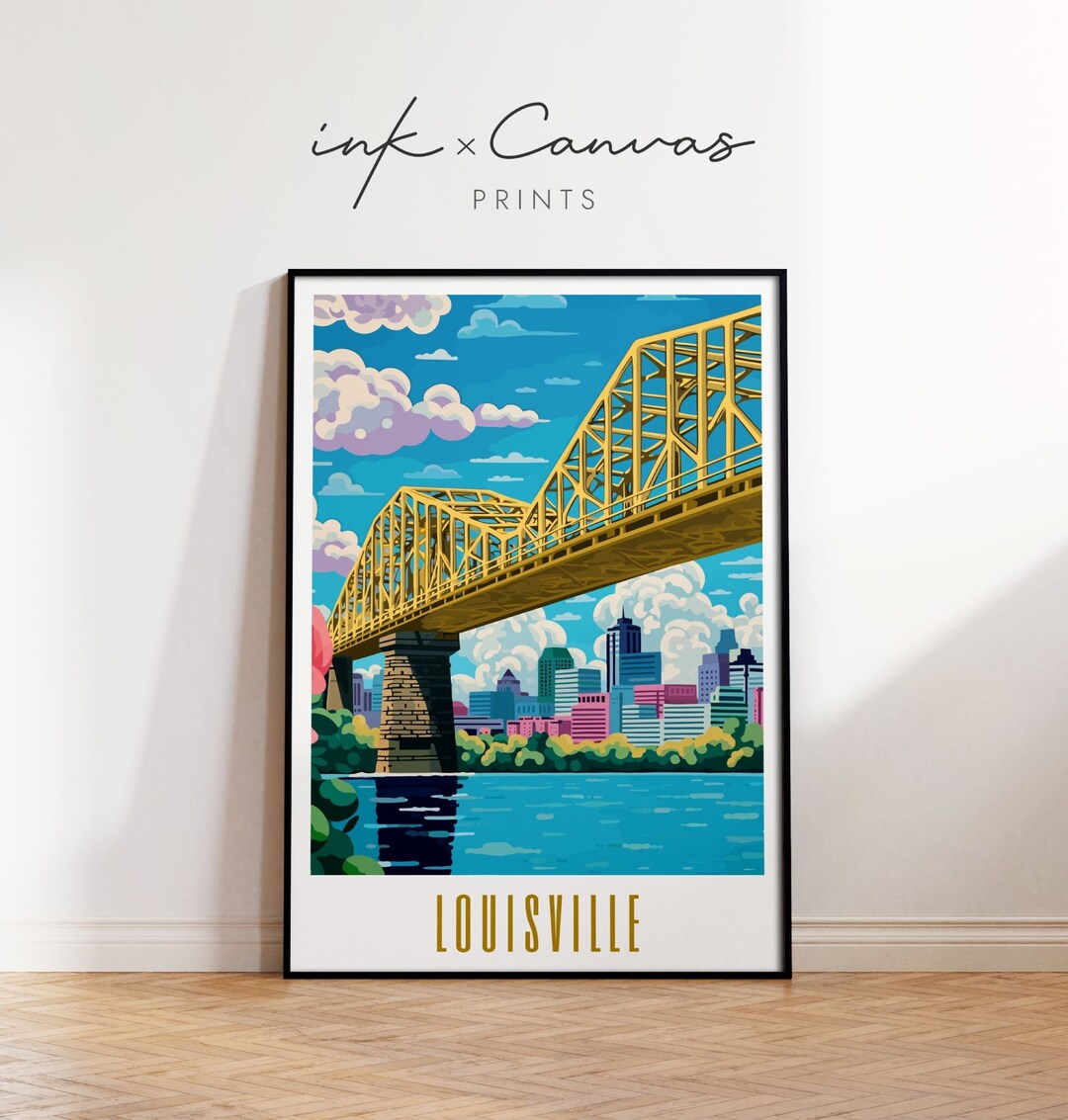 Louisville Travel Poster Kentucky Art Maximal Decor Mid Century Modern ...
