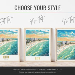 Destin Florida Print Travel Souvenir Art Destin FL Poster Beach Decor ...