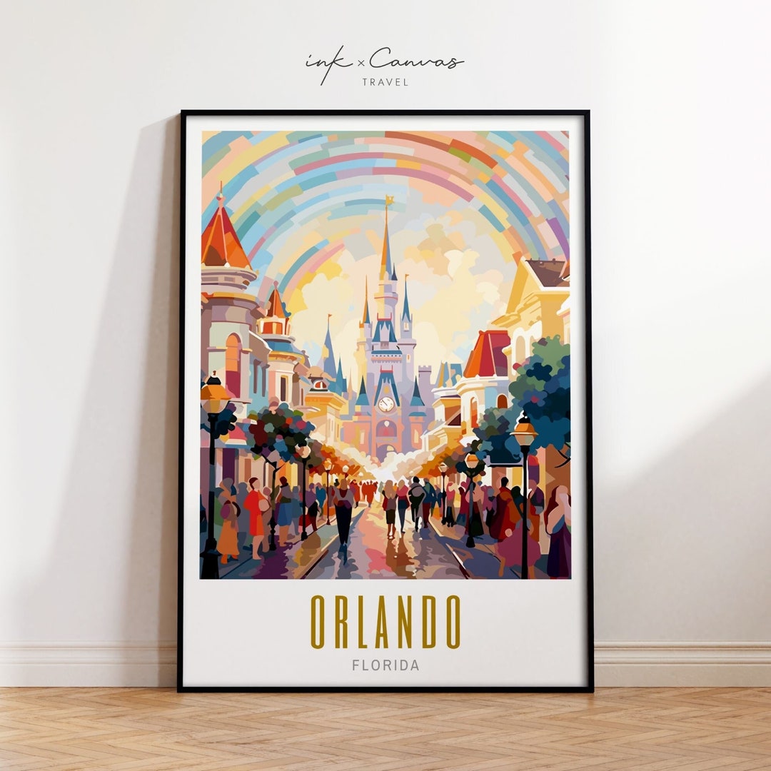 Orlando Florida Print US Cities Print Orlando Travel Poster Skyline ...