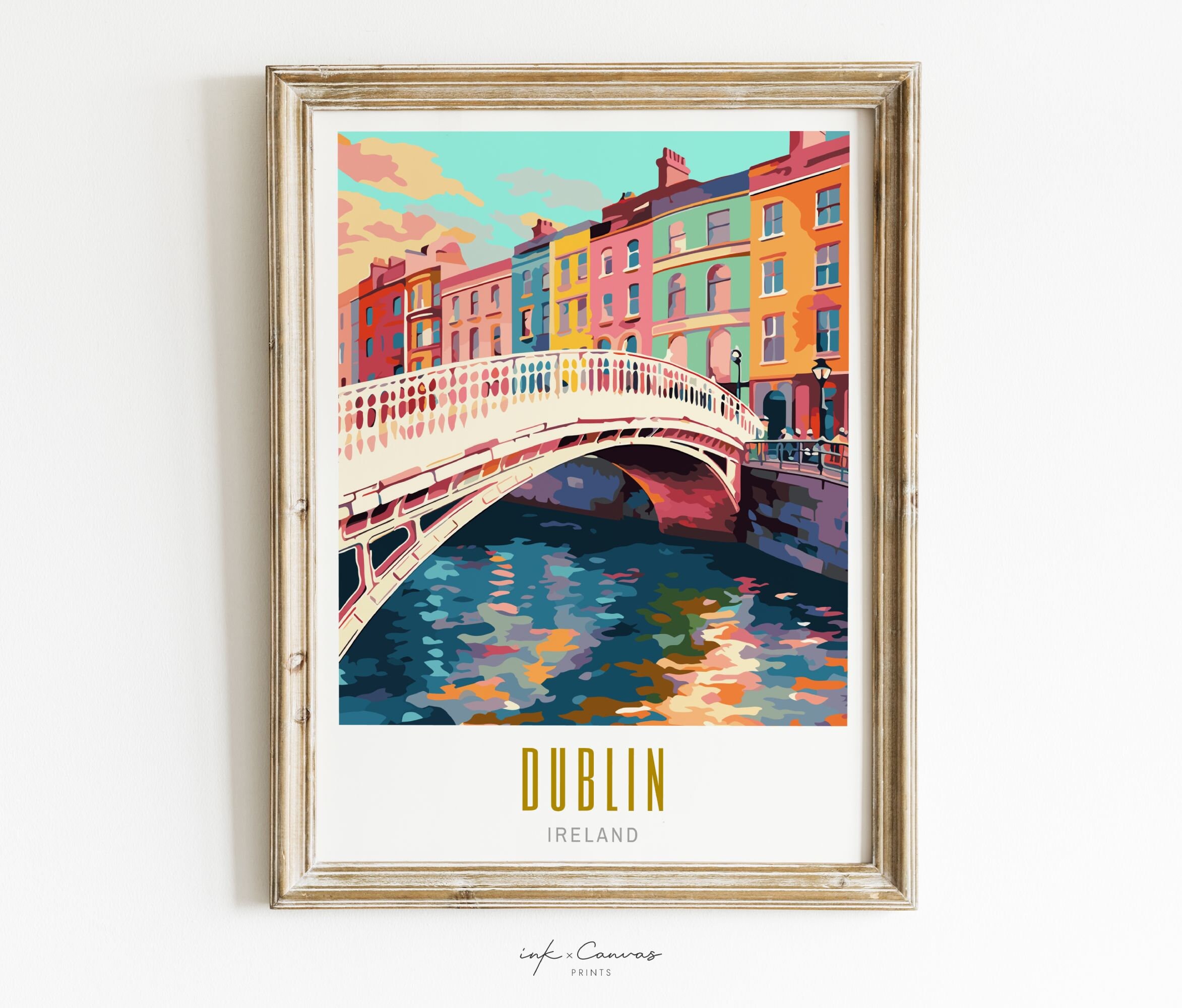 Dublin Travel Poster Dublin City Print Dublin Ireland Poster Retro ...