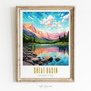 Great Basin National Park Poster Nature Landscape Art Great Basin Park ...