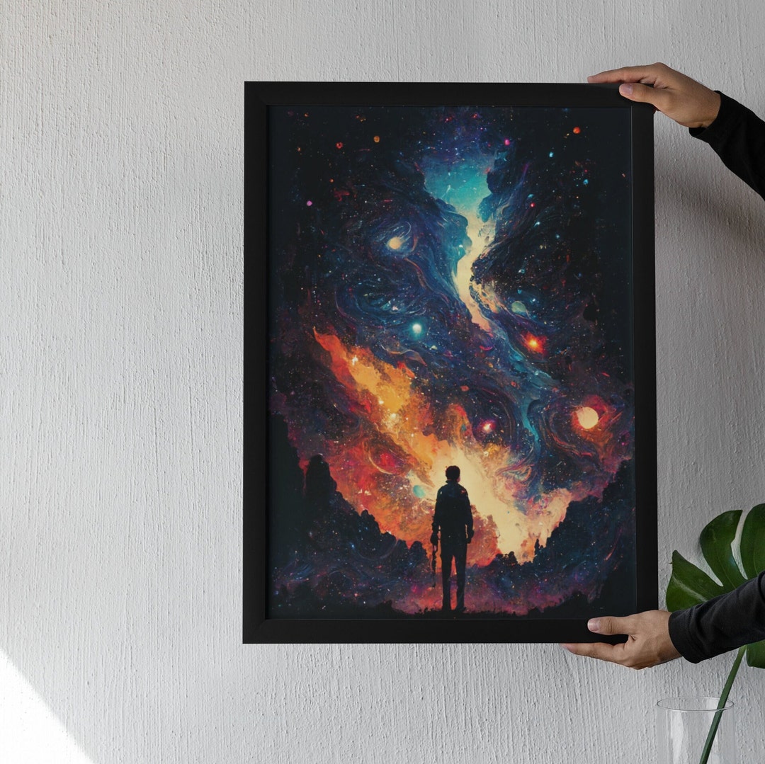 Galactic Splendor Poster: Colorful Nebula & Starry Sky Art, Space ...