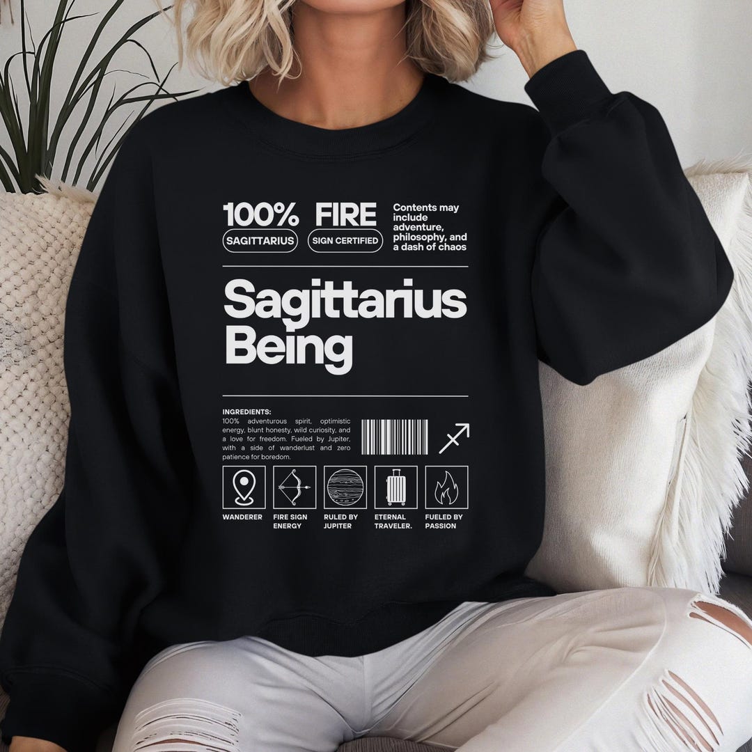 Sagittarius Zodiac Sweater - Astrology Fire Sign Certified, Sagittarius ...