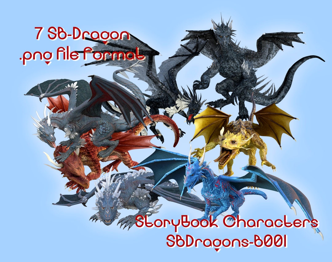 Storybook Dragons, Storybook Characters, Sticker Art, Digital Product ...