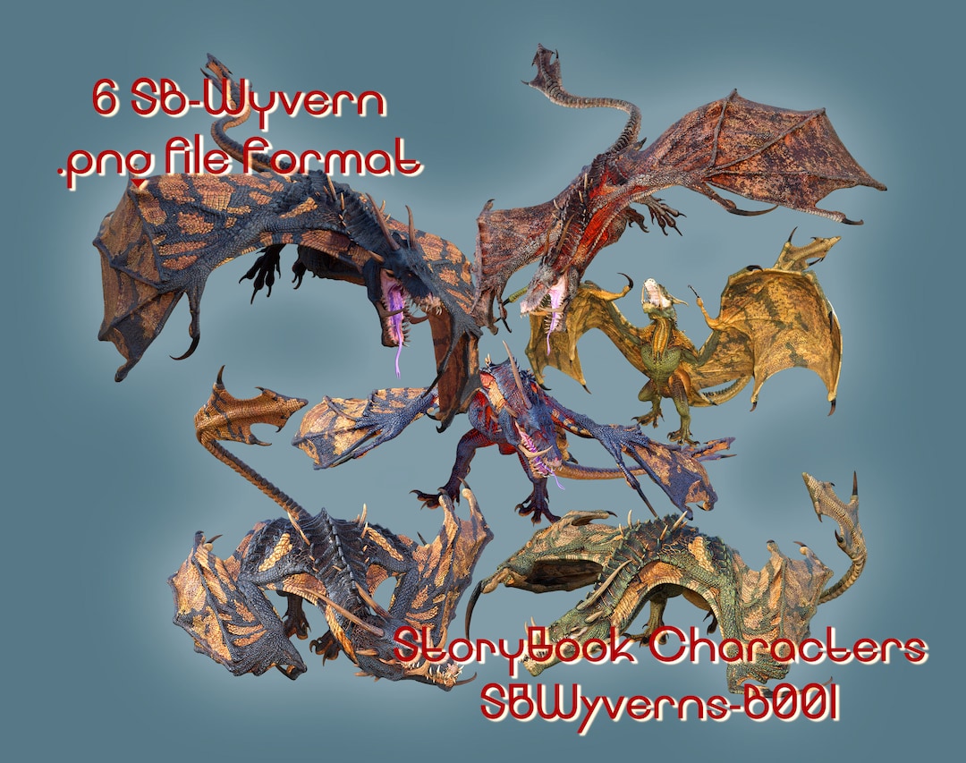 Storybook Wyverns, Storybook Characters, Sticker Art, Digital Products ...