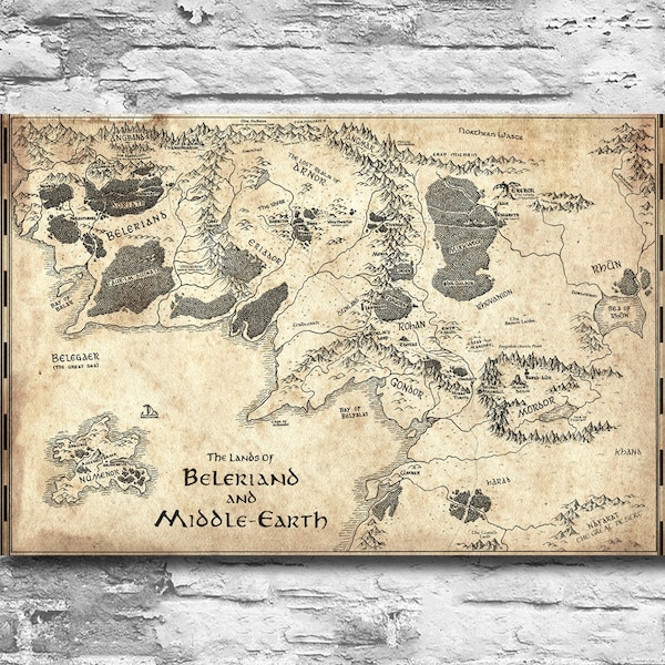 Tolkien Map Poster - Etsy