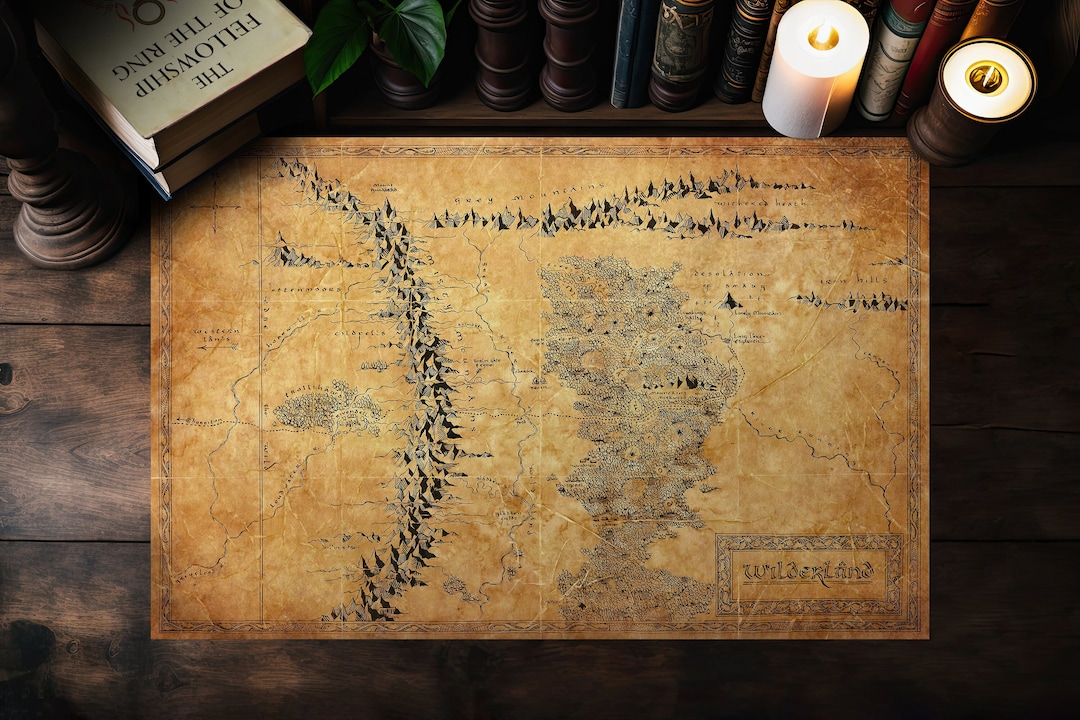 Middle Earth Wilderlands Mirkwood Map Illustration Print Lord - Etsy