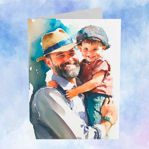 Watercolor Fathers Day Card Dad Gift for Him Daddy Father's Day Gift ...