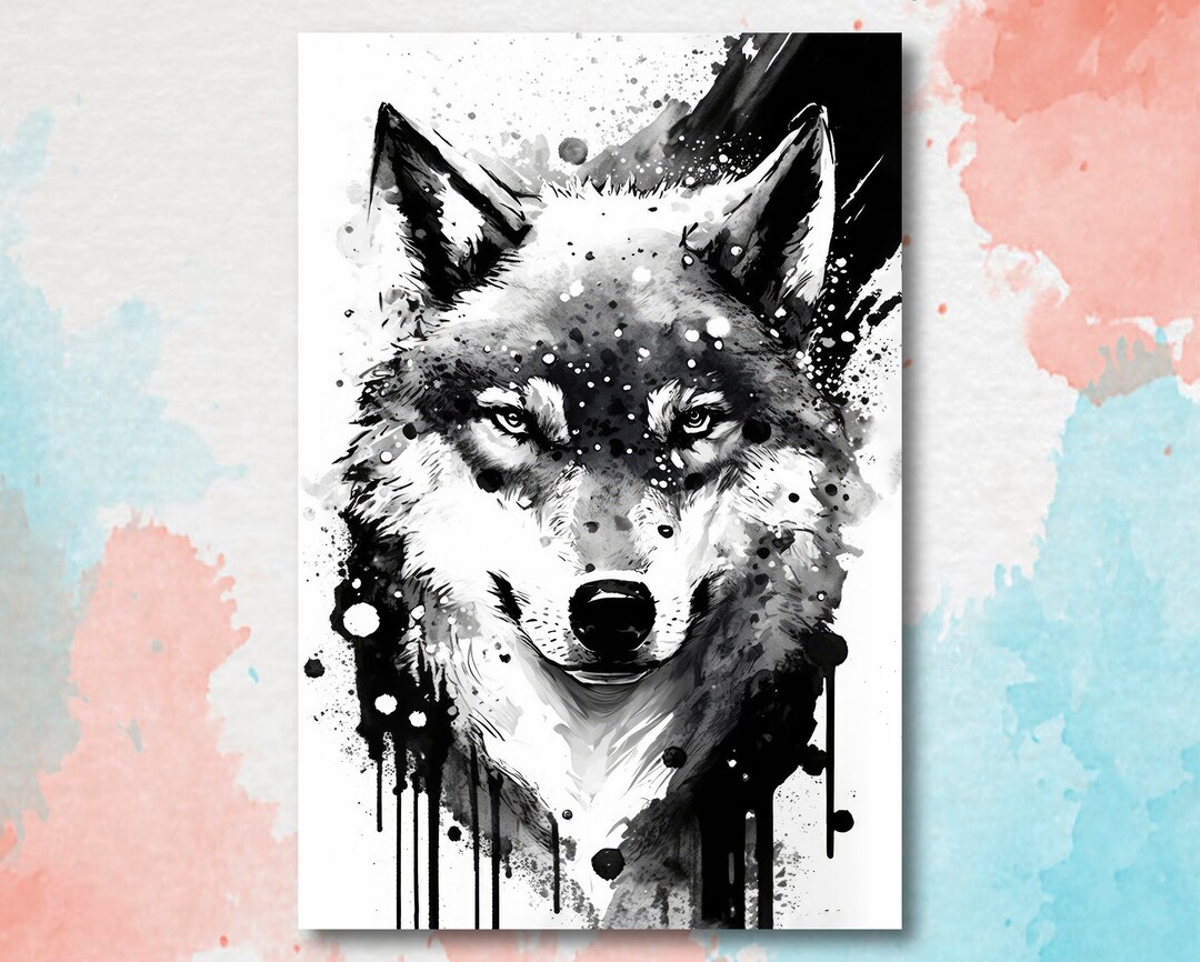 Wolf Watercolor Print Forest Wall Art Nature Wildlife Gift Wild Animal ...