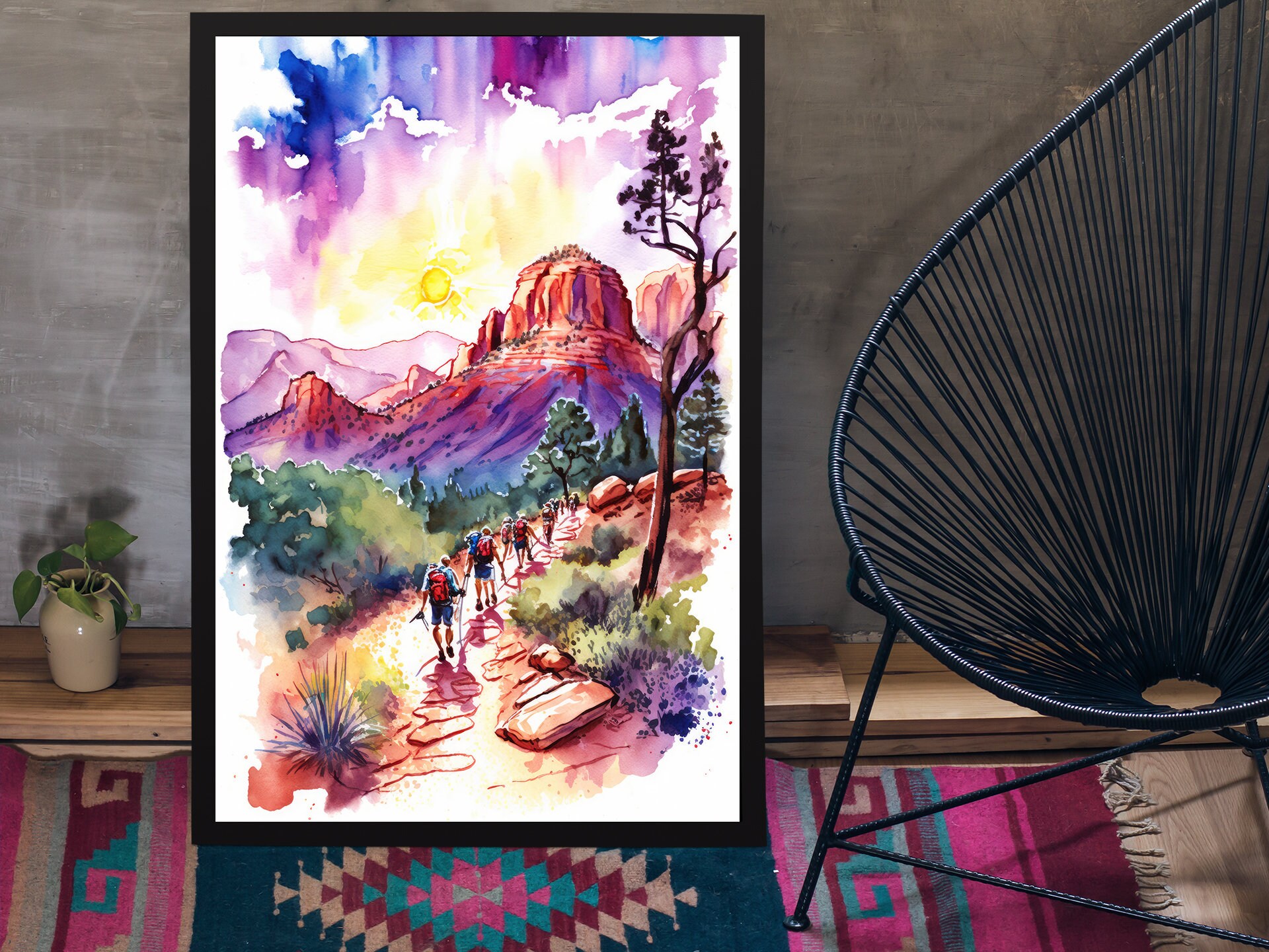 Watercolor Sedona Arizona Sunset Art Print Southwest Wall Art - Etsy