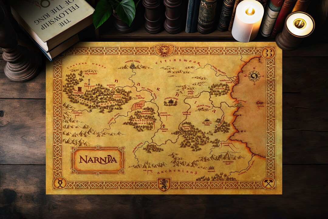 Narnia Map From the Chronicles of Narnia: the Lion, the Witch and the ...